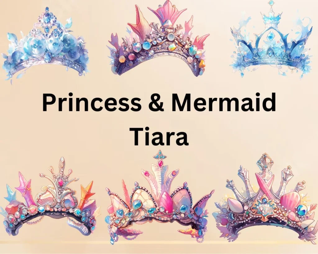Mermaid Crown and Princess crown Clipart, Mermaid tiara, ocean Themed ...